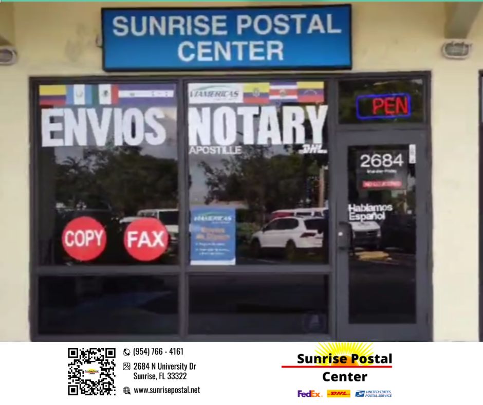 Sunrise Postal Center, Fedex, USPS, DHL, Fax, Cargo to Colombia ...